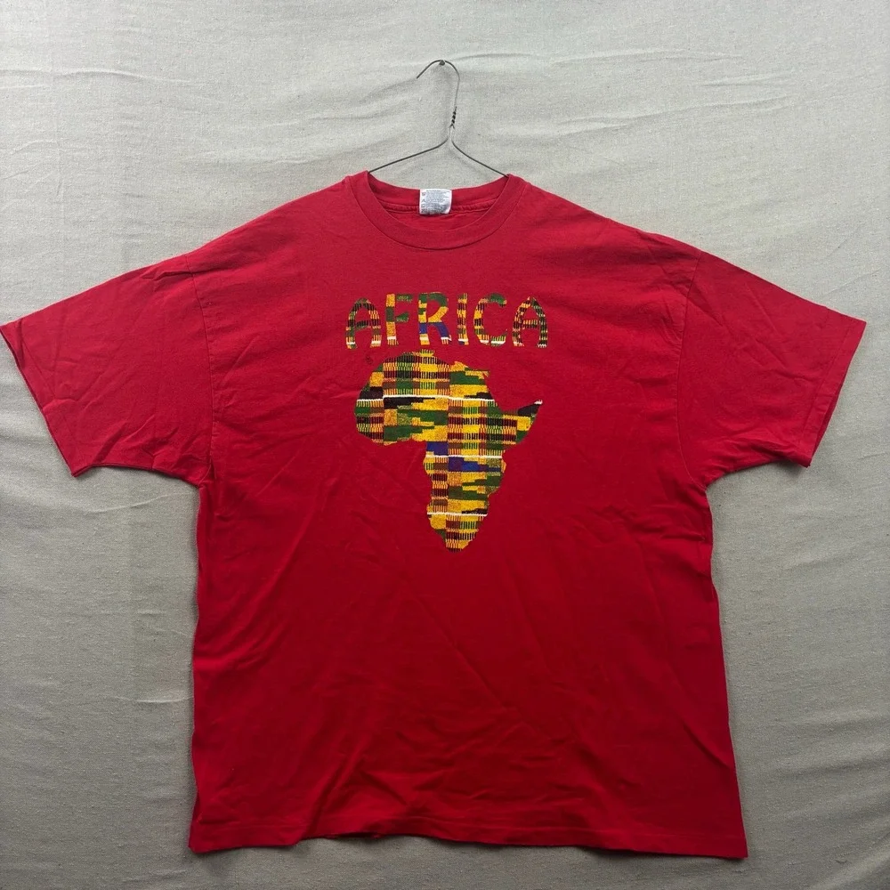 Hanes | Shirts | Red Africa Kente Cloth Graphic Vintage Beefyt Usa Made ...